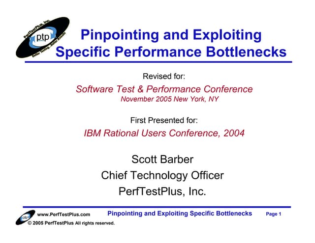 Pinpointing And Exploiting Specific Performance Bottlenecks Ppt