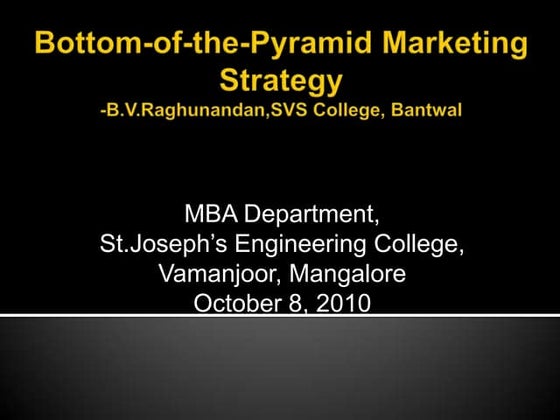 An article on Bottom of Pyramid | PDF