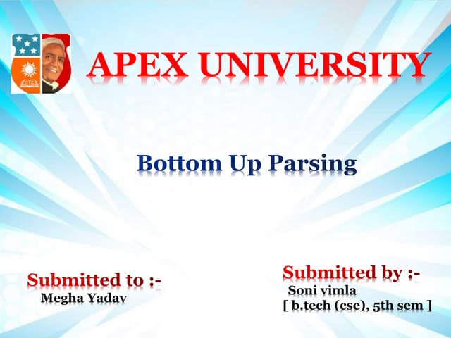 Bottom up parsing.pptx Bottom up parsing.pptx