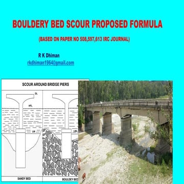 BOULDERY BED SCOUR FORMULA.pptx( Based of IRC PAPER NO 508 AND 613) | PPTX