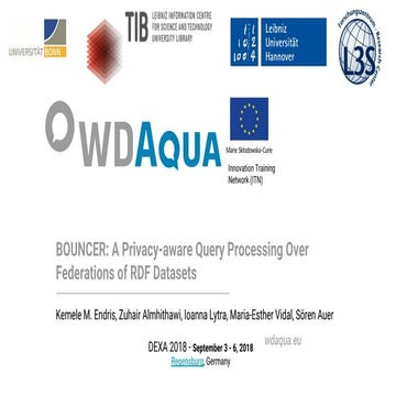 BOUNCER: A Privacy-aware Query Processing Over Federations of RDF Datasets | PPT