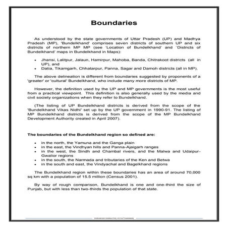 Bundelkhand-Boundaries | PDF