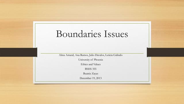 Professional boundaries | PPTX | Sexual Health | Diseases and Conditions