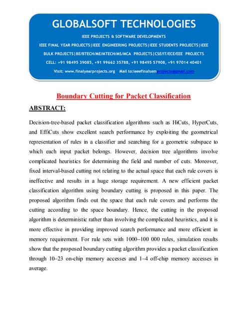 Boundary Cutting For Packet Classification Pdf