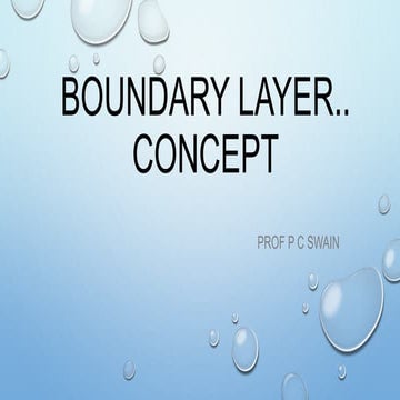 Boundary layer PCS1.pptx Fluid Mechanics and Fluid Dynamics | PPTX