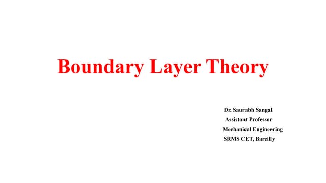 Boundary layer theory | PPTX