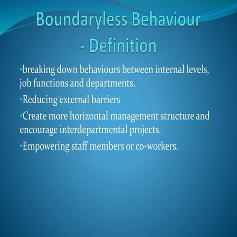 Boundaryless Behaviour | PPTX
