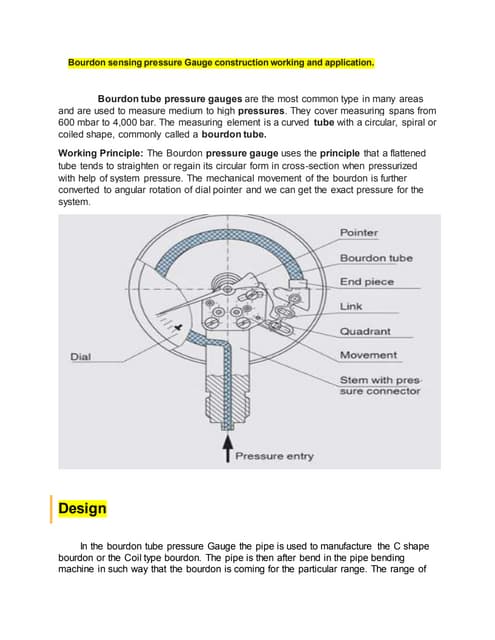 Bourdon pressure gauge | PPTX | Physics | Science