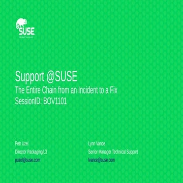 Support @SUSE: The Entire Chain from an Incident to a Fix | PPT