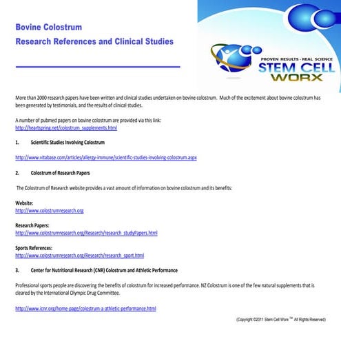 Vestige Colostrum product intro ductions | PDF