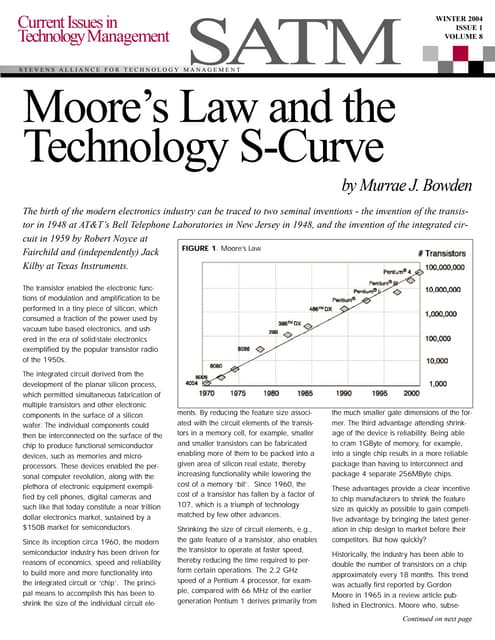 Moore’s Law Effect on Transistors Evolution | PDF