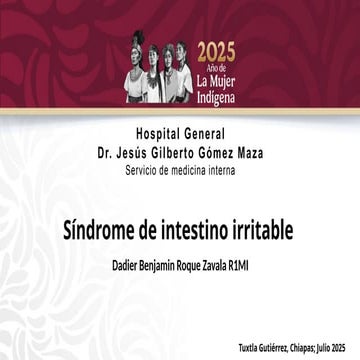 sindrome de intestino irritable revision pptx | PPTX