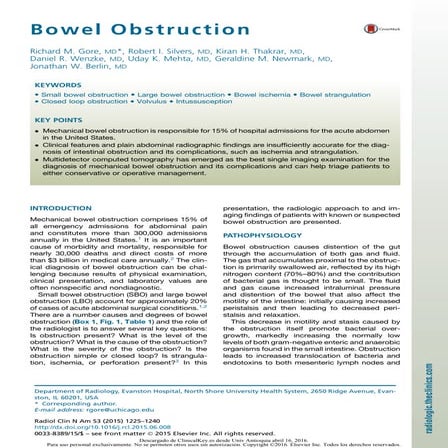 Bowel obstruction - Radiology Clinics 2015 | PDF