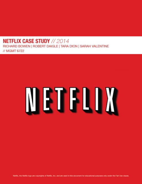 Netflix - Case Study | PPTX | Home Entertainment Systems | Consumer ...