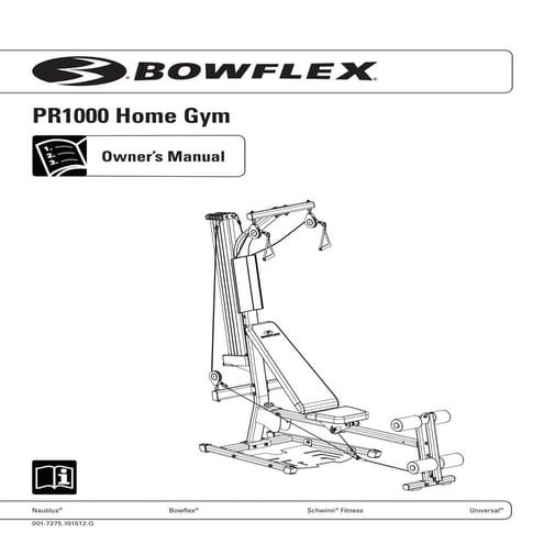 Bowflex PR1000 Home Gym Exercises & Manual | PDF | Fitness and Exercise ...