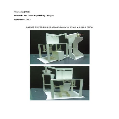 Box closer project model (kinematics) ii | PDF
