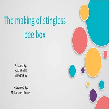 Stingless bee Box making (Apiculture) | PPTX