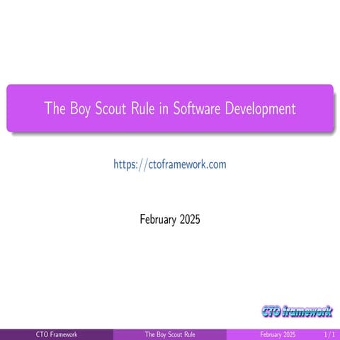 The Boy Scout rule in software development | PDF
