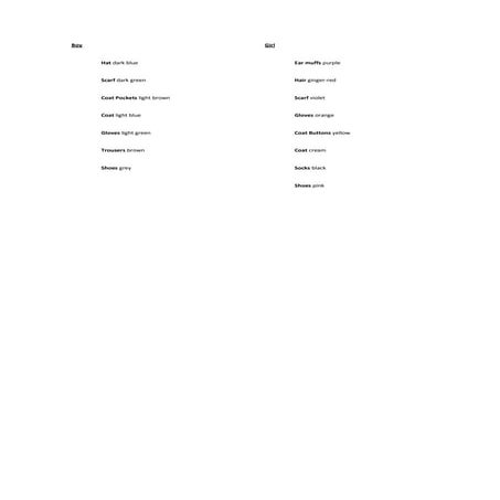 Boy and girl color dictation | DOCX | Women\'s Outerwear | Women\'s ...