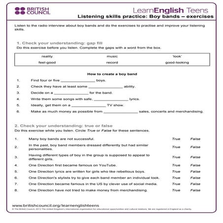 Boy bands -_exercises_0 | PDF