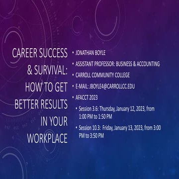 Career Success & Survival: How to Get Better Results in your Workplace ...