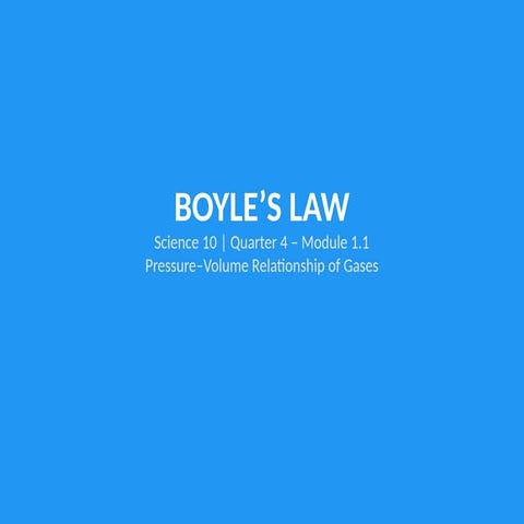 Boyles law ppt lesson | PPTX