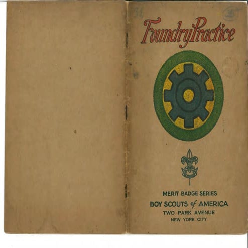 Boy Scouts of America Merit Badge for Foundry Practice 1930 | PPT