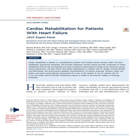 usefulness of cardiac rehabilitation for heart failure patients | PPT