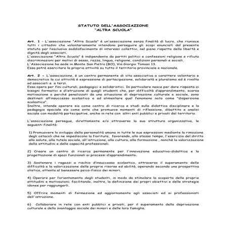 Statuto APS "Altra Scuola" | PDF