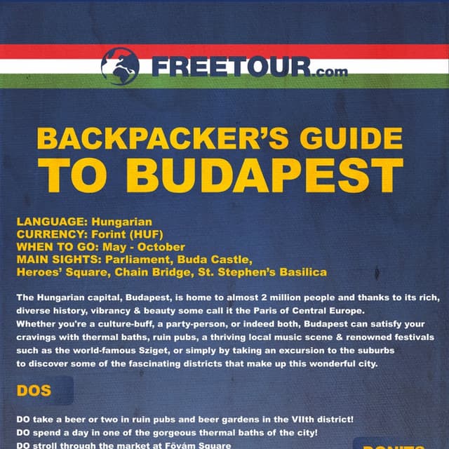 Infographic: Backpacker’s guide to Budapest | PDF