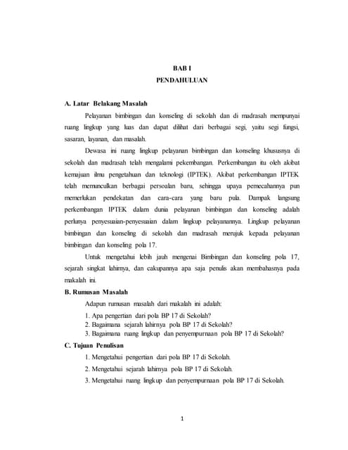 Perkembangan bk, bk komprehensif, pola 17+ | DOCX