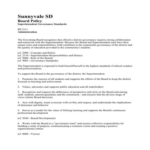 Sample superintendent evaluation template | PDF
