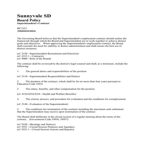 Sample superintendent evaluation template | PDF