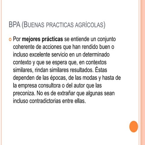 Bpa (buenas practicas agrícolas) | PPTX