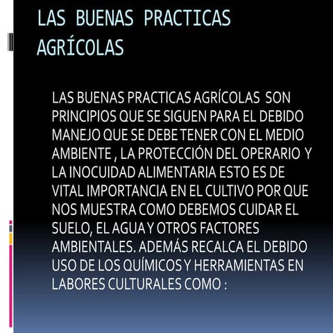 Bpa buenas practicas agricolas | PPTX