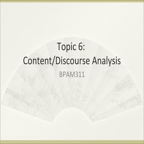 Content Discourse Analysis Ppt
