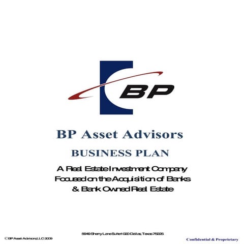 Bp Asset Advisors 2009 Business Plan V4 | PDF