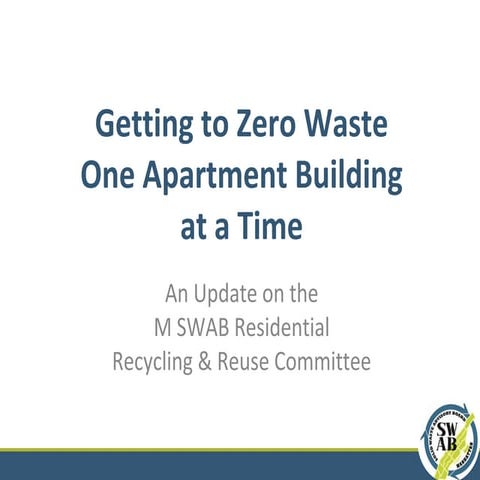 Getting to Zero Waste One Apartment Building at a Time | PDF