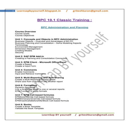 Bpc 10.1 classic training | PDF