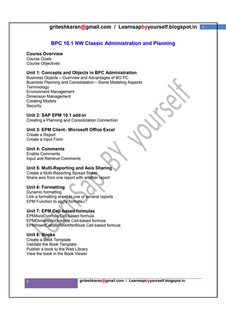 SAP BPC-SAP BPC TRAINING | PPT