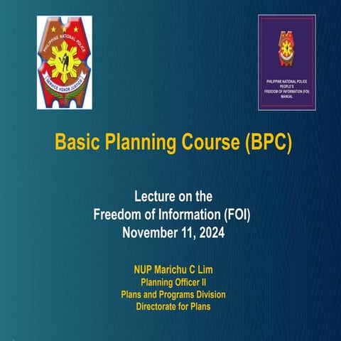 basic Aplanning course for police senior non commisiion officerBPC 2024 ...