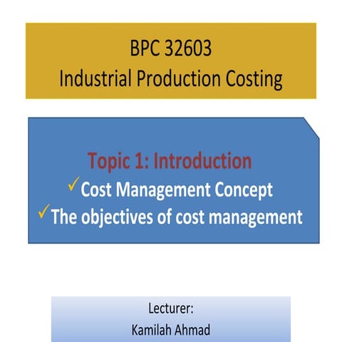 PENGEKOSAN PRODUCTION OPERATION topic1 introduction | PPT