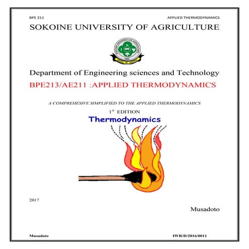 APPLIED THERMODYNAMICS PAMPHLET | PDF