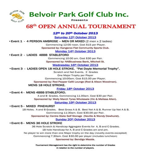 Bpgc 68th annual tournament flyer front 2013 | PDF