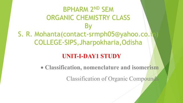 Classification of organic compounds | PDF