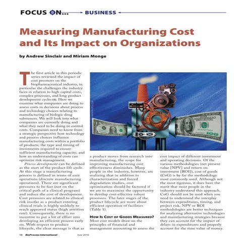 Measuring Impact of Cost on Bioprocessing | PDF