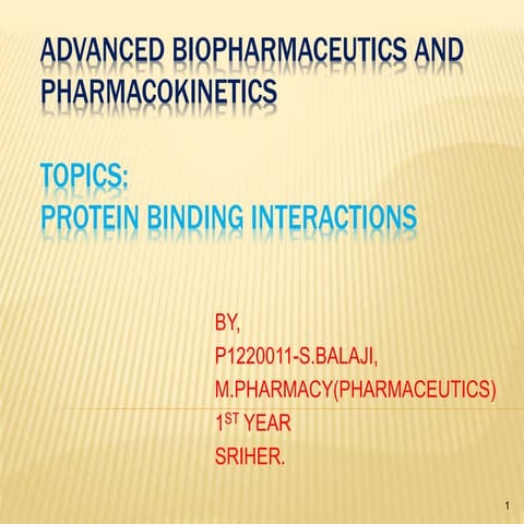 PROTEIN BINDING INTERACTION | PPTX
