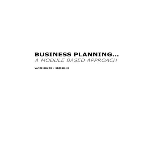 Business Planning... A Module Based Approach | PDF
