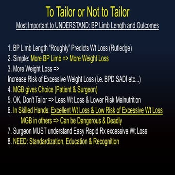 Kular To Tailor or Not to Tailor Most Important to UNDERSTAND: BP Limb ...