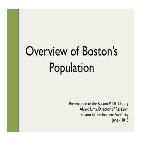Overview of Boston's Population | PPT